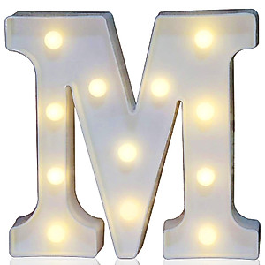 Pooqla LED Marquee Letter Lights Sign, Light Up Alphabet Letter for Home Party Wedding Decoration M