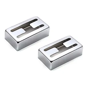 FarBoat 2Pcs Humbucker Pickup Cover Copper Metal Accessories Lightweight for LP Electric Guitars (Silver)