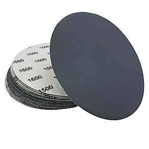 AutKerige 6 Inch Wet Dry Sandpaper, 25 PCS 1500 Grit Sanding Disc with Premium Silicon Carbide, Hook and Loop Flocking Polish Sandpaper for Auto Polishing or Stretches Removing