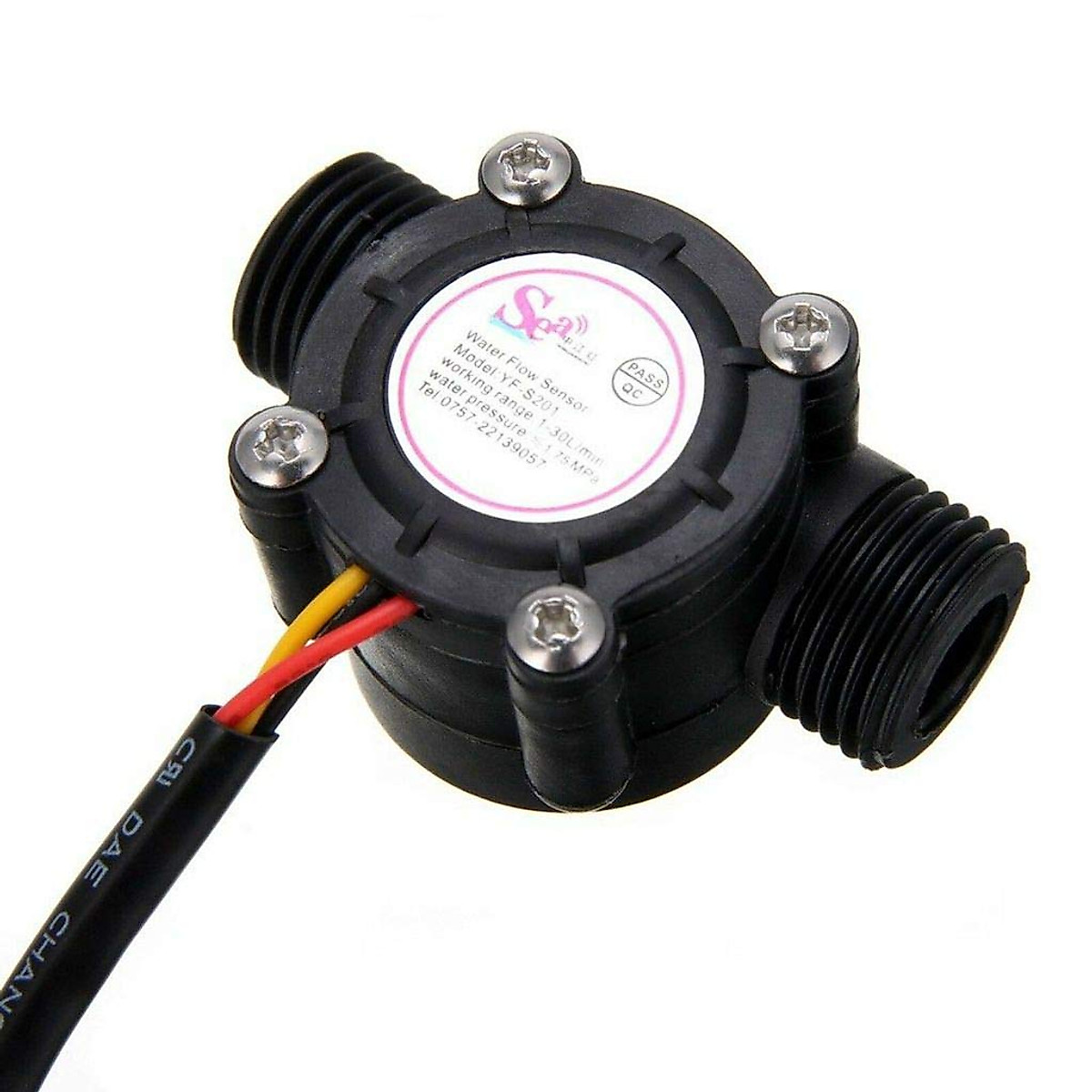 DAOKI 2Pcs Water Flow Sensor 1-30L/min 1/2" Control Fluid Flowmeter Switch G1/2 Counter 1-30L/min Meter for Arduino Flowmeter Measure Temperature Instrument