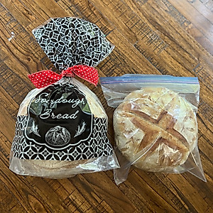 Large Beautiful Design Sourdough Bread Bags 50 Bread Bags For Homemade Bread with 50 Ties