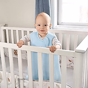 Sound Asleep Sack 97% Bamboo Rayon 3% Spandex Baby Sleep Sack | 1.0 Tog | Wearable Blanket with J-Shaped Double Zipper (Sky Blue, 6-18 Months)