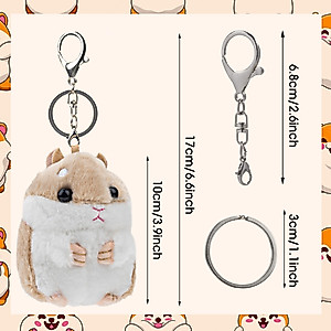 UTENEW 2 Pack Plush Hamster Keychains Stuffed Animal Keyring Pendant Purse Backpack Handbag Charms
