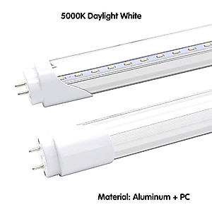 T8 T10 T12 2FT LED Light Tube - 8W LED Replacement for 24 inch Fluorescent Bulb, 20W Equivalent, 1120Lm, 5000K Daylight White, Ballast Bypass, Dual-End Powered, Clear Cover (Pack of 4)