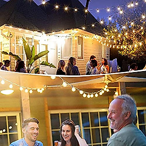 BRTLX Outdoor String Lights, 100FT LED G40 Weatherproof Patio Lights with 50+2(Spare) Waterproof Backyard Shatterproof Hanging Lights String Commercial for Balcony Birthday Party