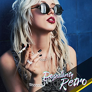 3 Pcs Link Chain Jewelry Set Bling Necklace Bracelet Ring Silver Link Chain for Women Men, Hip Hop Rapper Jewelry Present