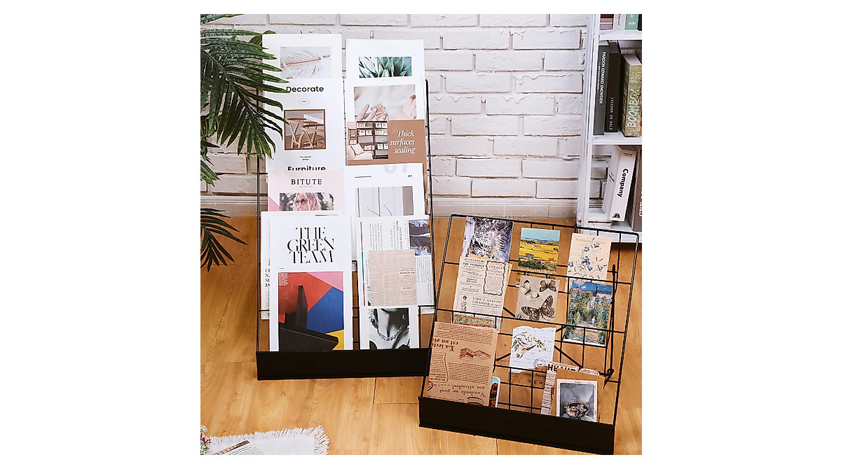 Ireer 2 Set Wire Display Rack for Books & Magazines | Countertop Organizer