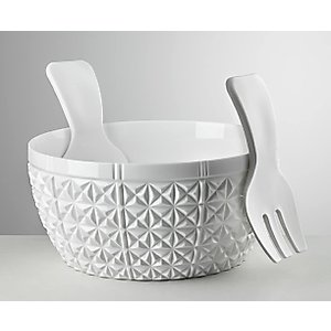 Mario Luca Giusti Churchill White Salad Serving Bowl with Servers