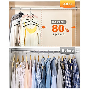 Space Saving Hangers for Clothes, HangerSapce Multi Layers Stainless Steel Shirt Hangers, 2 Pack Clothes Hangers Sapce Saving for Closet Organizers and Storage