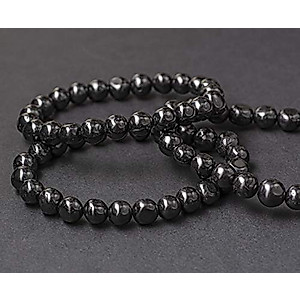 Shungite Beaded Bracelet Stretch Round Strand 6.5" is a Spectacular Stone contains natural C60 Fullerene Formed in The Heart of Shungite Mine Type II from Russia