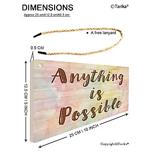 Anything is Possible 20X30 cm Metal Retro Look Decoration Plaque Sign for Home Kitchen Bathroom Farm Garden Garage Inspirational Quotes Wall Decor
