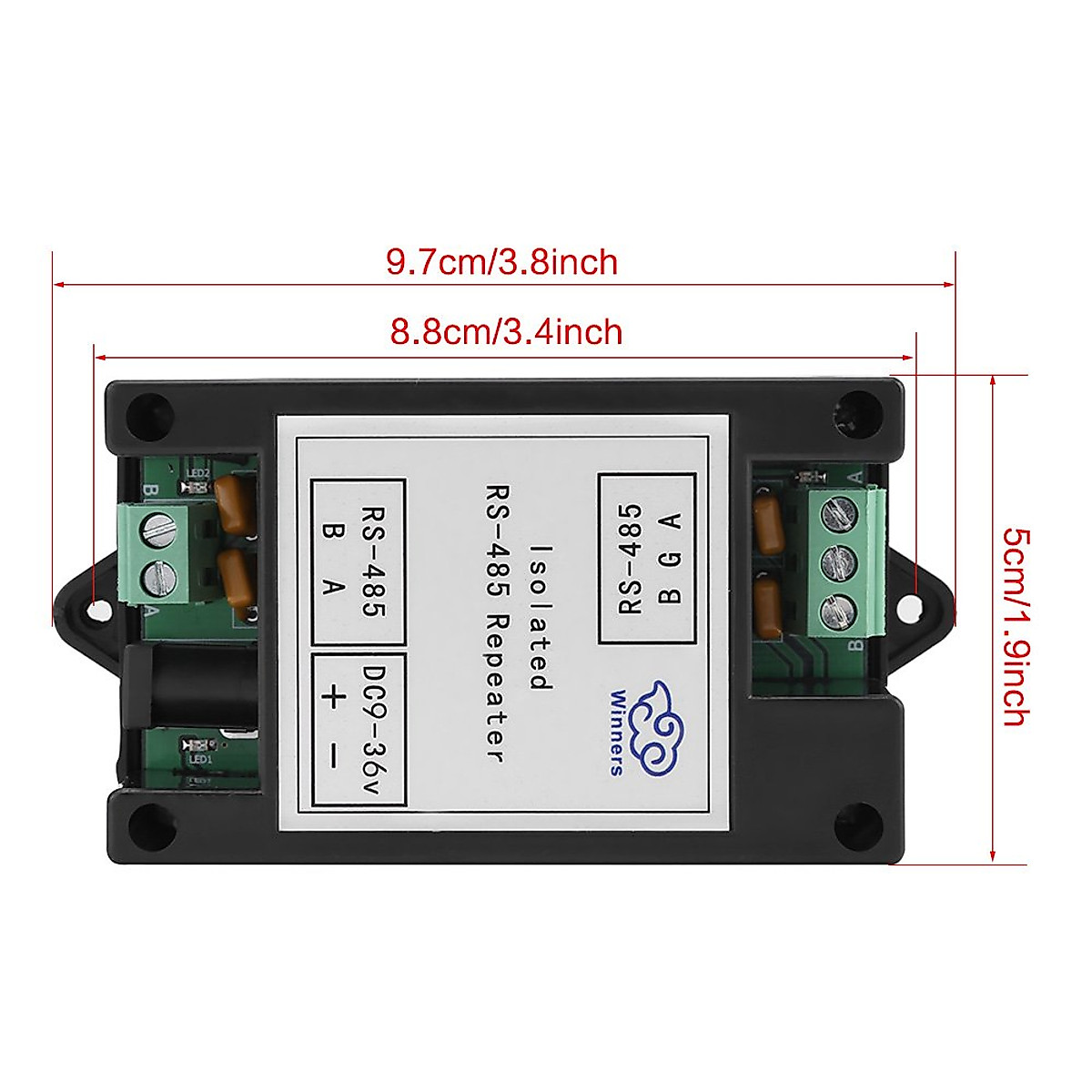 RS485 Repeater, Electrical Isolation Amplifier Isolated Distance Extender 1pc Industrial Grade