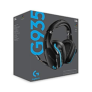 Logitech G935 Wireless DTS:X 7.1 Surround Sound LIGHTSYNC RGB PC Gaming Headset - Black/Blue