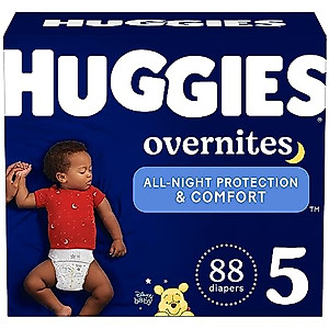 Huggies Size 5 Overnites Baby Diapers: Overnight Diapers, Size 5 (27+ lbs), 88 Ct