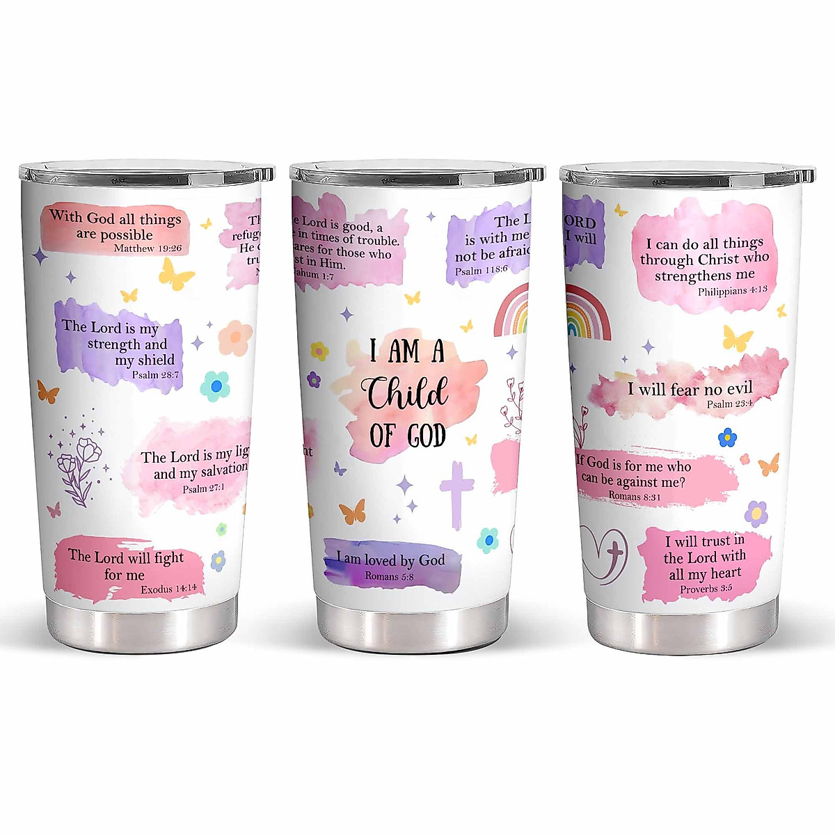 WIPI Christian Tumblers for Women With Sayings, Inspirational Gifts for Women Men Friends Family and Loved Ones, Bible Verse Tumbler 20 Oz, Christian Easter Gifts for Kids and Adult