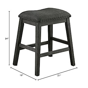 Gecheer Modern Contemporary Dining Room Furniture Chairs Set of 2 Counter Height High Stools Dark Brown Finish Wooden Foam Cushion Seat