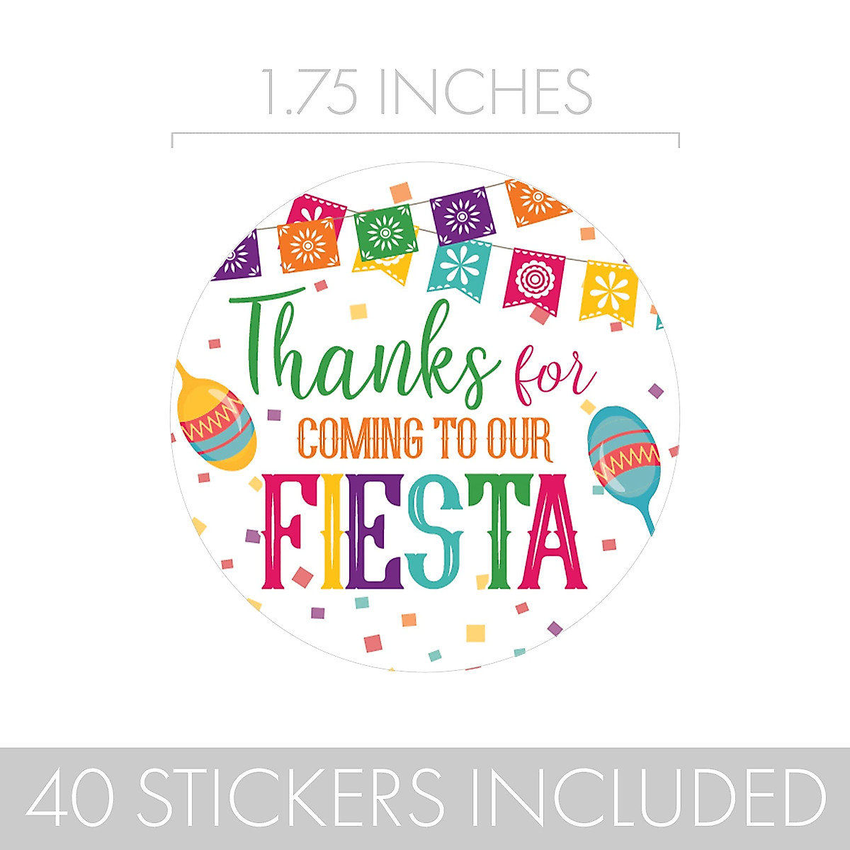 Taco 'Bout a Baby Thanks for Coming to Our Fiesta Stickers - 40 Labels