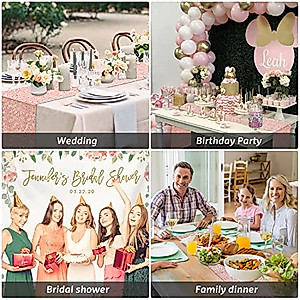 6 Pack Sequin Table Runner Rose Gold, 12 x 108 inch Glitter Rose Gold Table Runner for Rectangle Table for Birthday, Wedding, Banquet, Holiday Party Decorations, Christmas Gift & Baby Shower