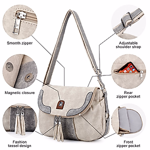 L&H Women's Crossbody Handbags Crossbody Bags for Women Purse Shoulder Bag Faux Leather Messenger Bag