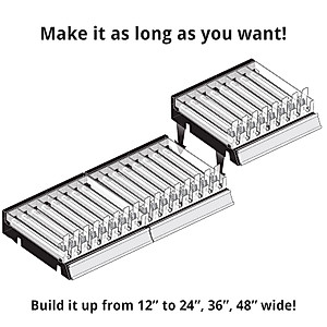 Azar Displays 225830-8COMP-BLK 8 Compartment Divider Bin Cosmetic Tray with Pushers - 8 Slots per Tray, 2-Pack, Black
