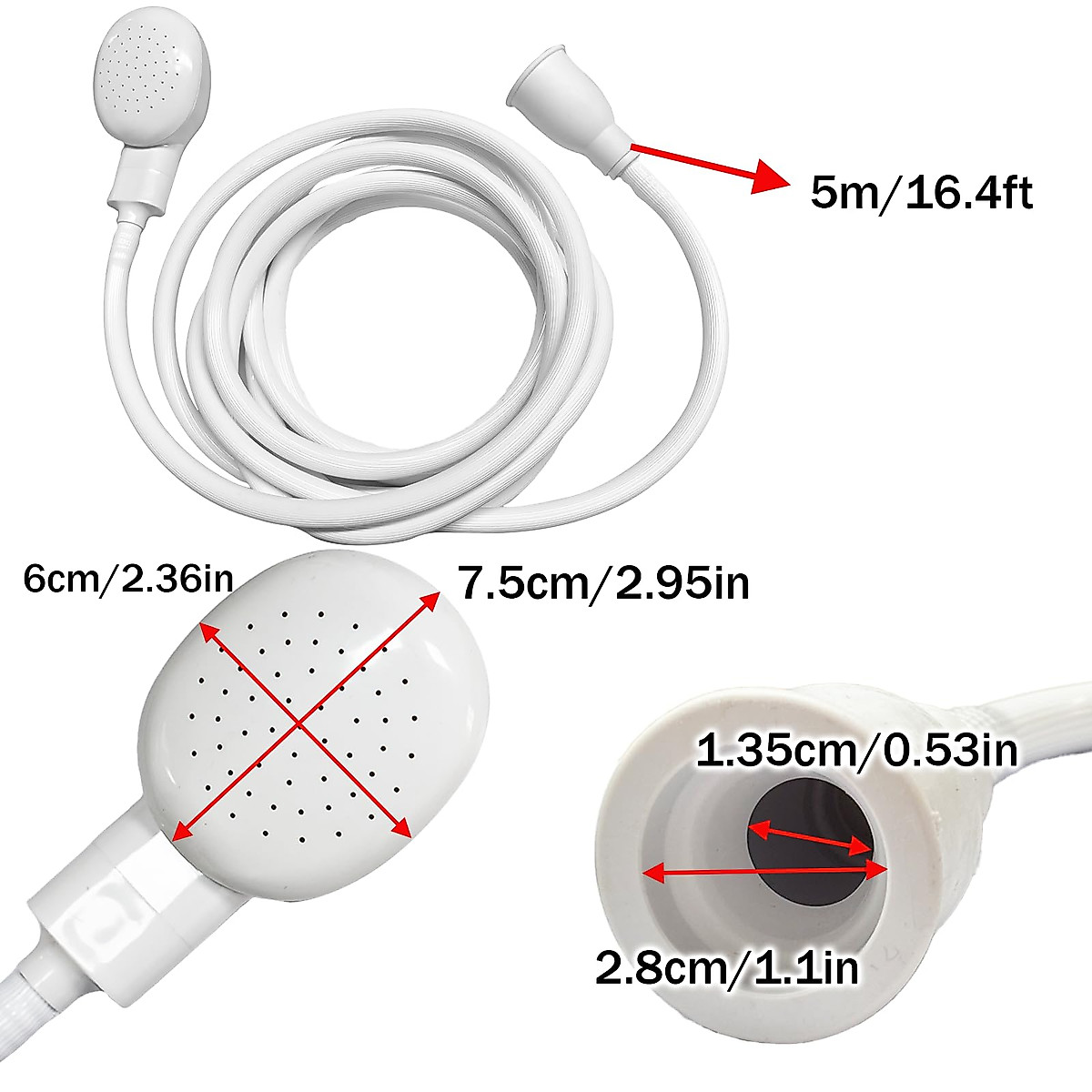 16.4FT Sink Spray Hose,Portable Sink Hose Faucet Sprayer, Shampoo Sprayer Handheld Hose Faucet Shower Head Spray for Bathing Baby,Pets,Washing Hair,Rinsing Vegetables