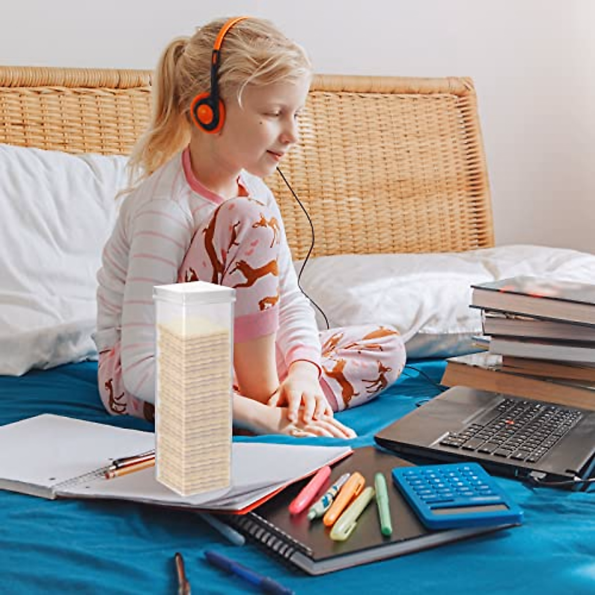 Set of 6 Square Cracker Keeper Plastic Saltine Cracker Sleeve Storage Container Tall Spaghetti Container Baking Soda Container Bread Saver for Airtight Cookie Cereal Fresh Food Holder