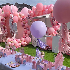 Freechase 154pcs Pink Party Latex Balloons of Different Sizes 18/12/10/5inch Pink Balloons with Pink Ribbon Balloon Chain for Birthday Gender Reveal Baby Shower Wedding Balloon Arch Kit Decorations