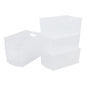 Jandson Kitchen Pantry Storage Bin, 6 Packs, Stackable Freezer Food Storage Box