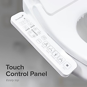 SmartBidet SB-2600 Electric Bidet Seat for Elongated - Electronic Heated Toilet Seat with Warm Air Dryer and Temperature Controlled Wash Functions (Unlimited Hot Water)