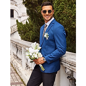 COOFANDY Mens Casual Blazer Fashion Sport Coats Slim Fit Business Suit Jacket Formal Blazer (Blue XXL)