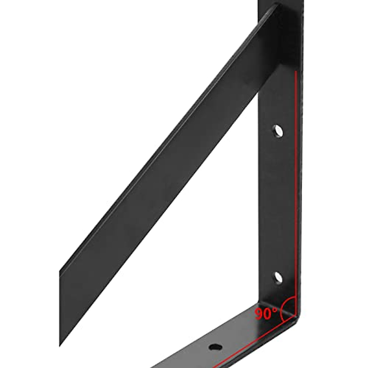 Heavy Duty Shelf Brackets, 8 in X 5 in Wall Mount L Steel Bracket for Floating Shelf, Black, 4Pack