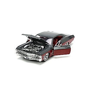 Jada Toys Big Time Muscle 1:24 1967 Chevy Impala SS Gray/Burgundy Die-cast Car, Toys for Kids and Adults