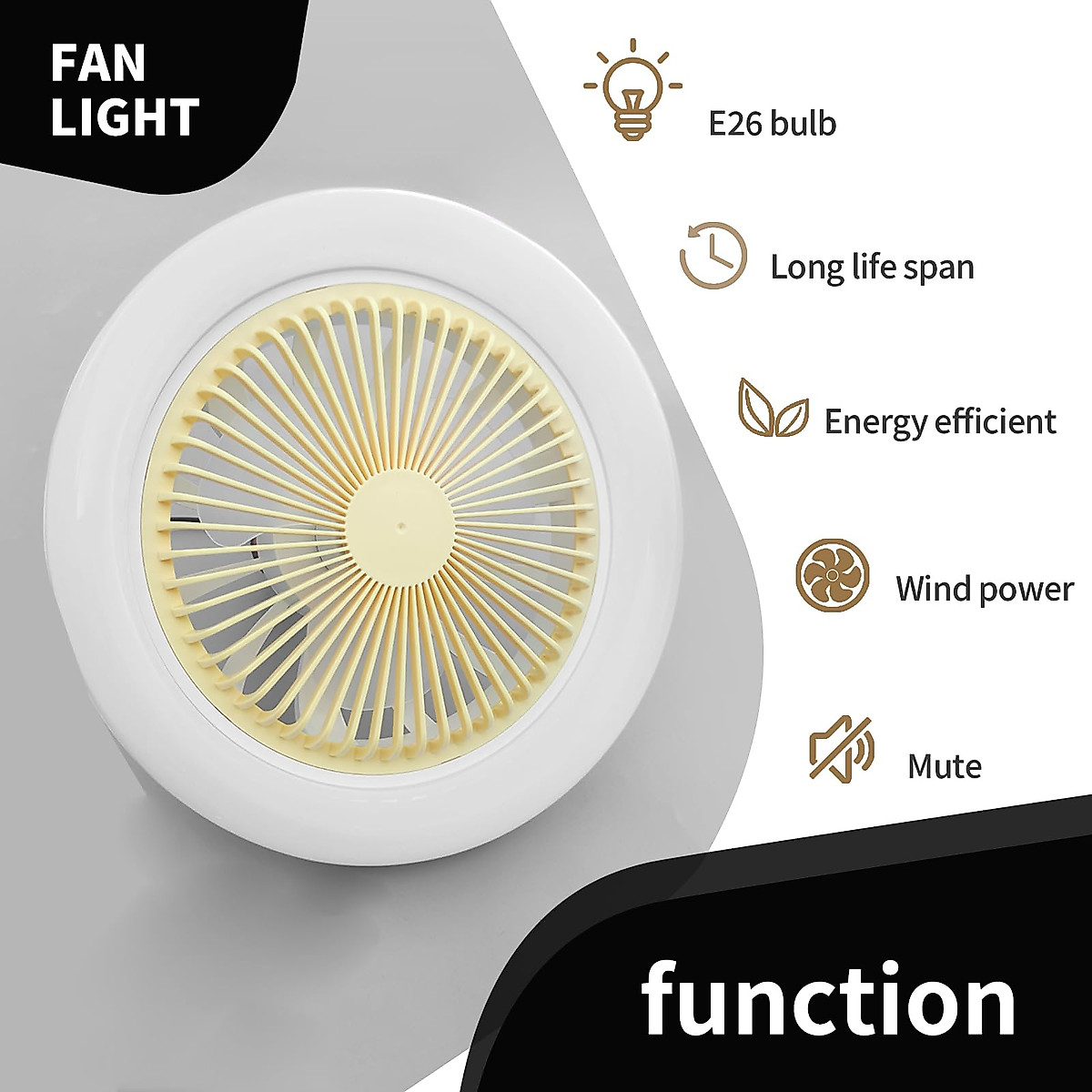 AOSUI Screw in Ceiling Fan in Light Socket 10in E26 30W Dimmable Socket Fan Small Ceiling Fan with Light, Plug in Light Bulb Ceiling Fan with Remote Perfect for Small Rooms, RVs, and Restaurants