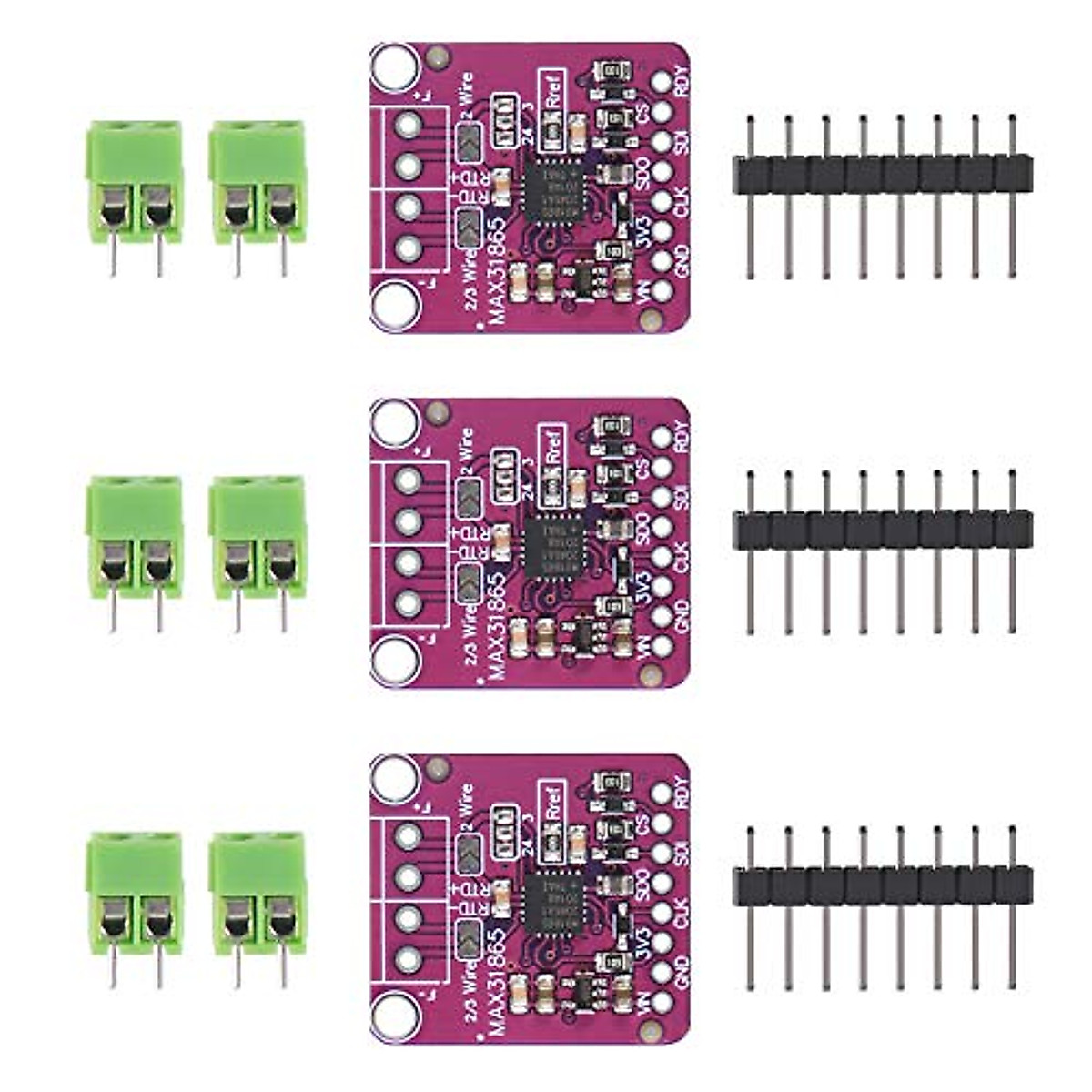 AITRIP 3pcs PT100 MAX31865 RTD Temperature Thermocouple Sensor Amplifier Module Compatible with Arduino Raspberry Pi