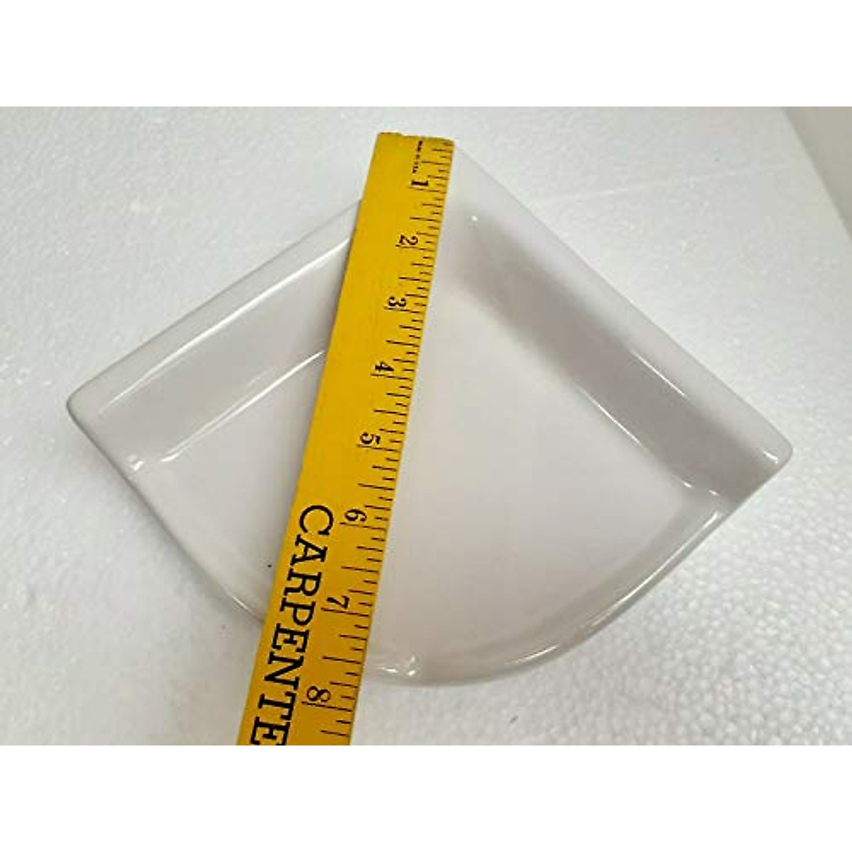 Bright White Ceramic Corner Shower Shelf Ledge Soap Tray Arctic White Daltile Color 0190 Medium 7.5 inch
