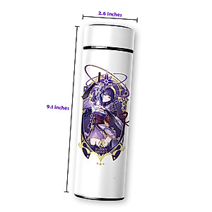 SodaMeow Genshin Impact Water Bottle 16.9 oz/500 ml Insulated Bottle Cute Anime Bottle, Free Keychain (Ganyu)