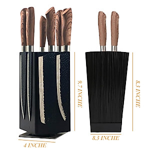 Resafy Magnetic Knife Wooden Block Black 360 Rotatable Knife Holder Rack Magnetic Stands with Strong Enhanced Magnets Kinves Strip