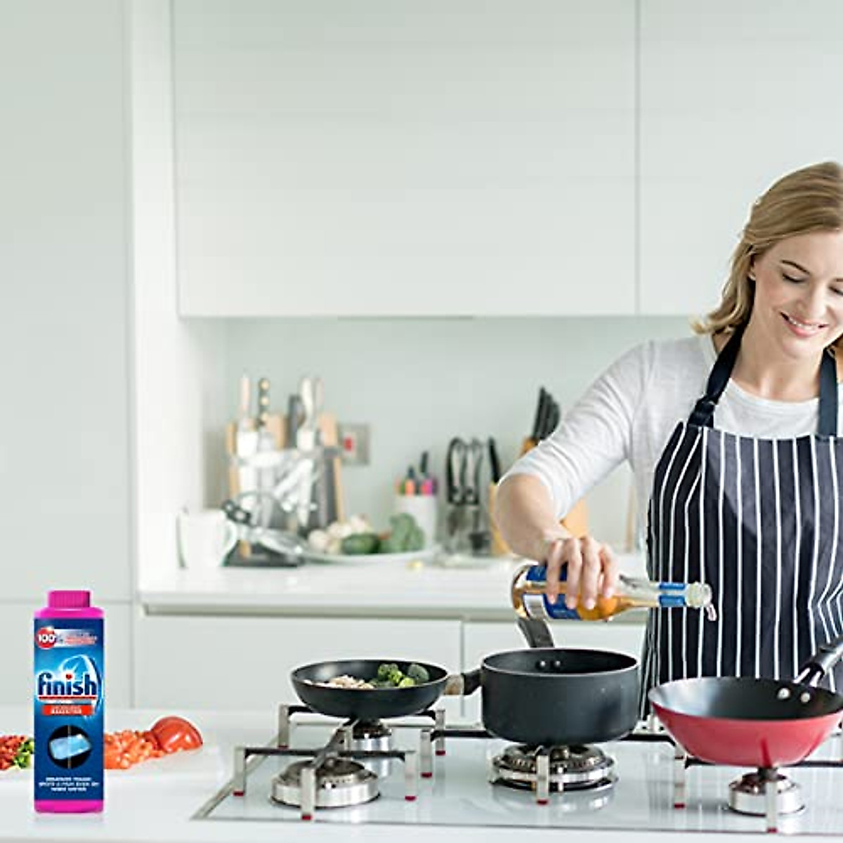 Finish Powder Dishwasher Booster, Lemon Sparkle 14 Oz Bottle, Hard Water Booster (Pack of 3)