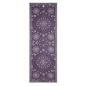 Yogitoes Yoga Mat Towel - Lightweight, Quick Drying Microfiber, Non Slip Skidless Technology, Use in Hot Yoga, Vinyasa and Power, 71 Inch (180cm), Geija Purple