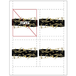 PaperDirect Golden Tunes Music Notes Folded Place Cards, 100 Count