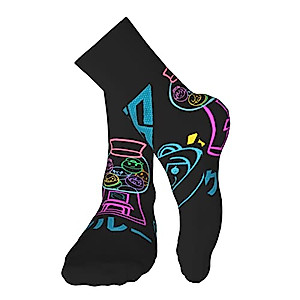 Its'Funneh'Krew Novelty Crew Socks Breathable Knitted Casual Calf Sockings For Men Women 15.7in Long
