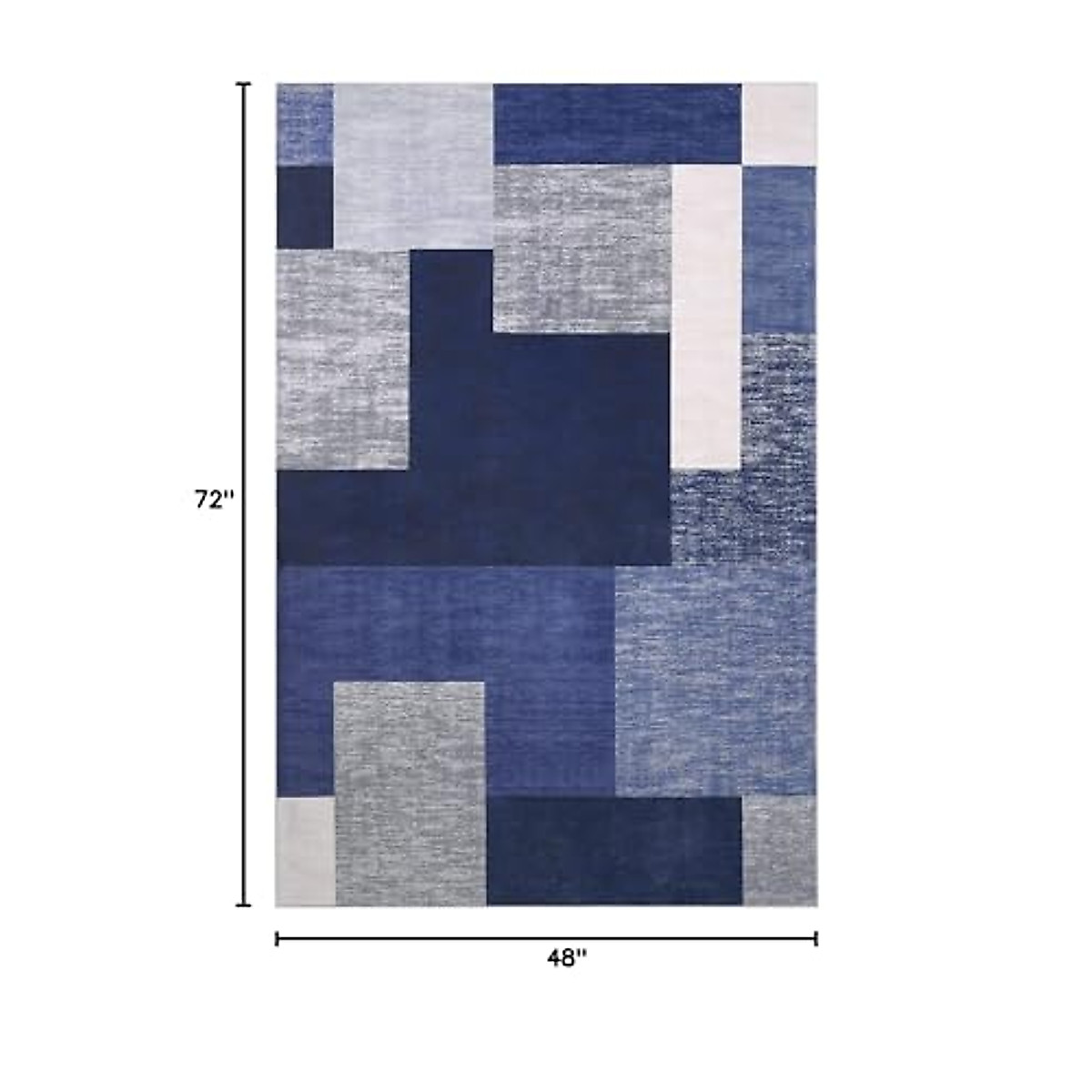 GlowSol Moroccan Washable Area Rug 4x6 Boho Modern Rug Carpet Low-Pile Rug for Bedroom Living Room, Non-Slip Geometric Print Distressed Accent Rug for Nursery Room Kitchen Office