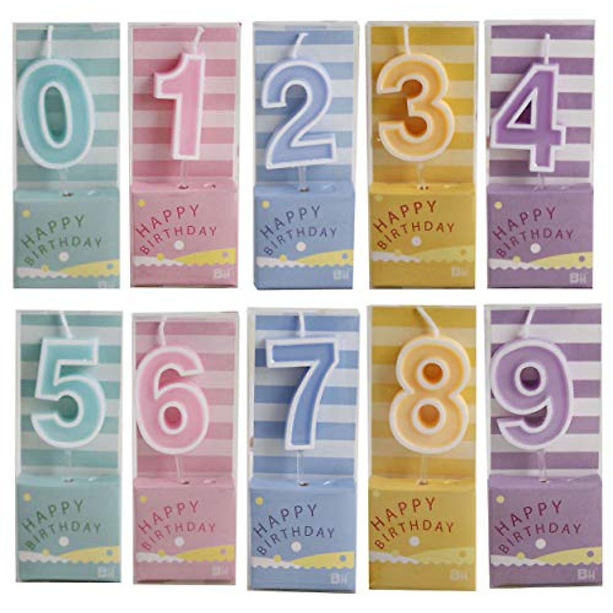 QQYL Rainbow Number 1 Birthday Candle Pink for Cakes Baby Boy Girl Kids Women 1 10 11 12 13 14 15 16 17 18 19 21 Birthday Candles (Number 1) - 100% Picture Show Upgrade Quality