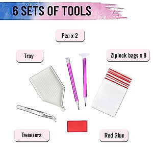 Mirztry 6 Pack Princess Diamond Painting Kits for Adults Kids Beginners, 5D Princess Diamond Art Kits for Adults Girls, Princess Paint by Diamonds Gem Painting Kits for Decor Gift (12x16 inch)