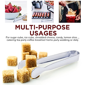 Mini Serving Tongs 12pcs, 4.3 inches Stainless Steel Small Sugar Cube Tongs by DUGATO, Appetizers Tongs, Sliver Mini Ice Tongs, Kitchen Tongs for Tea Party Coffee Bar Desserts