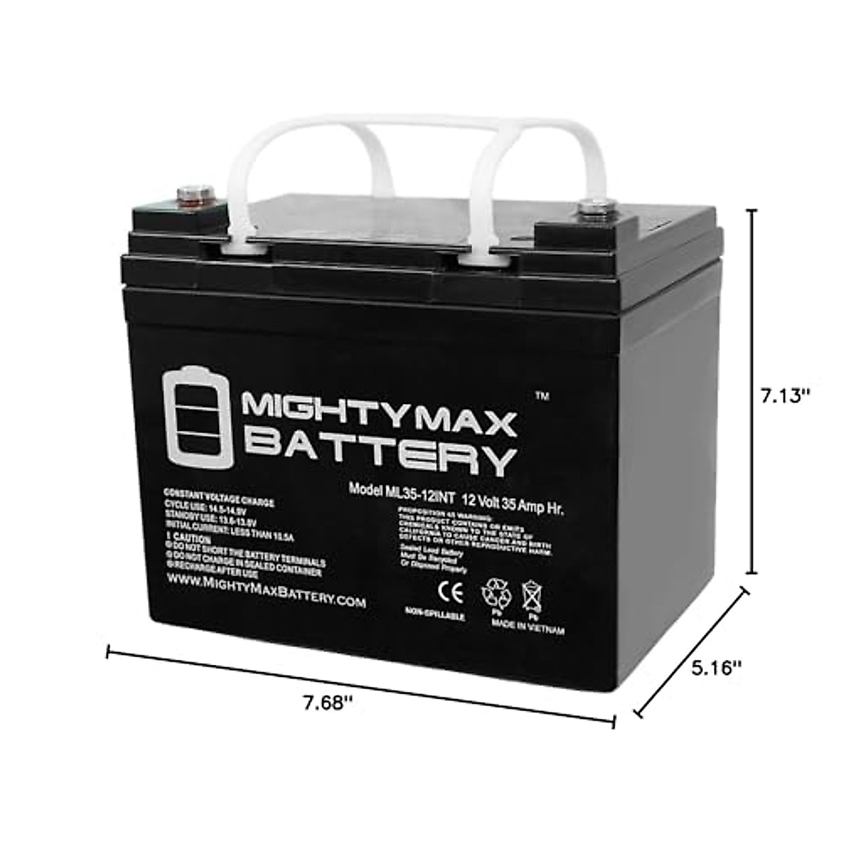 Mighty Max Battery 12V 35AH SLA Internal Thread Replacement for Ritar RA12-33