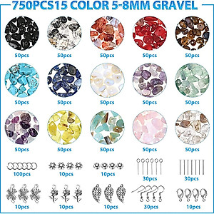 Marycan Irregular Chips Stone Beads Natural Gemstone Beads Kit with Earring Hooks Spacer Beads Pendants Charms Jump Rings for DIY Jewelry Necklace Bracelet Earring Making for All People