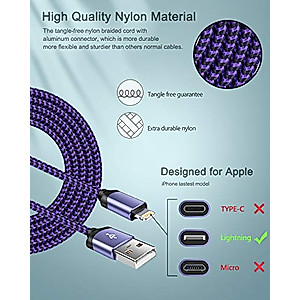 iPhone Wall Charger & Lightning Cable, AILKIN Apple MFI Certified Braided iPhone Charger Cord, Fast Charging Powerline USB Plug Adapter for iPhone 14/13/12 Pro Max/SE/11/11 Pro/XS/XR/8/7/6S Plus, iPad