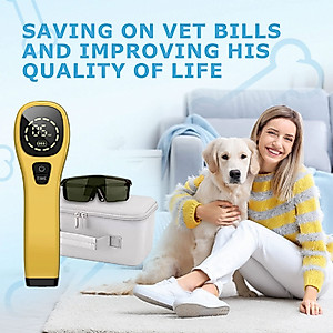 PUPCA Portable Red Light Therapy for Dogs, Handheld Cold Laser Therapy Vet Device & Infrared Light Therapy for Pet, Light Therapy for Pain Relief, Muscle & Joint Pain from Dog Arthritis