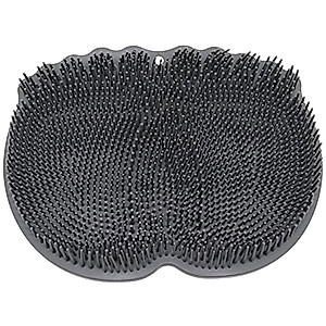 BENLIUDH Shower Foot Scrubber, Shower Foot Scrubber Mat Shower Floor Silicone Foot Shower Gadgets Foot Care Massages for Men & Women - Non-Slip with Suction Cups (Grey)